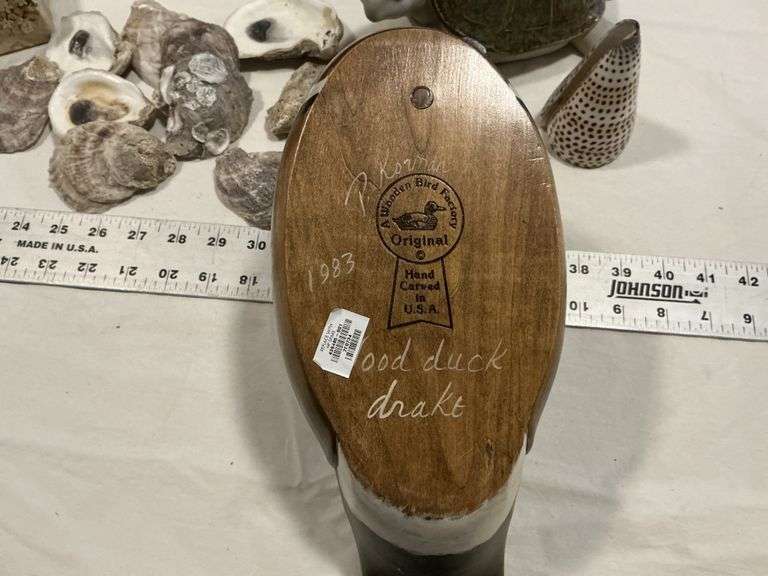 Carved wood Duck, turtle, shells, etc - Legacy Auction Company