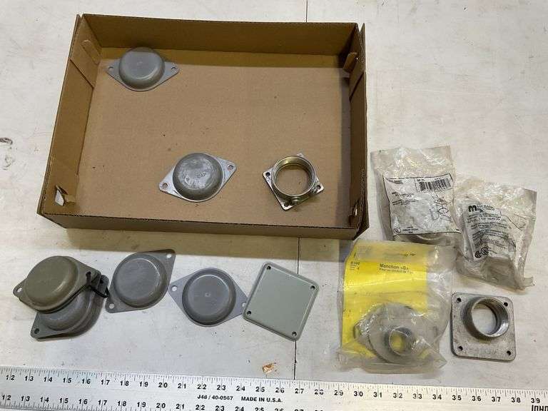Assorted meter box hubs and caps - Legacy Auction Company