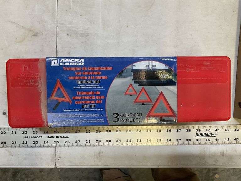 New DOT warning triangle set - Legacy Auction Company