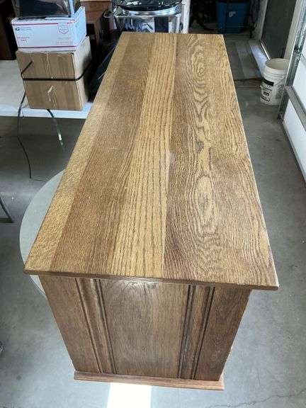 Oak pigeon hole file 45" x 16" x 19" - Legacy Auction Company