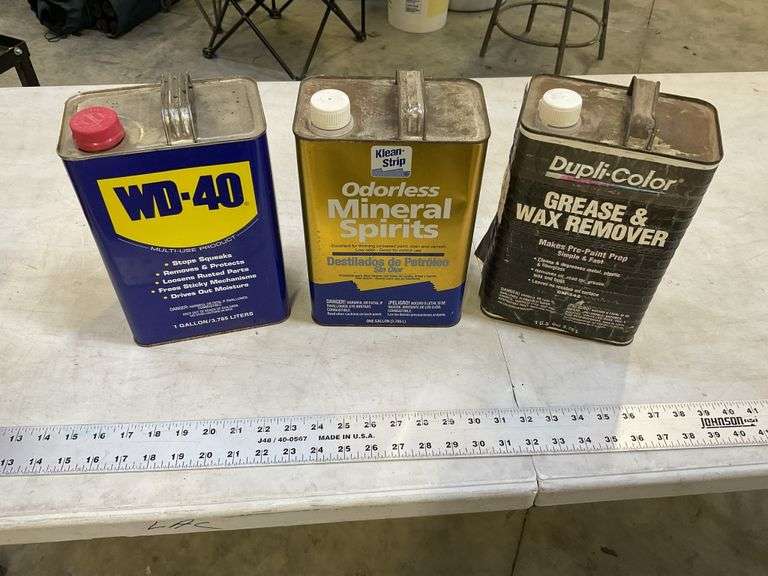WD-40, mineral spirits and grease and wax - Legacy Auction Company