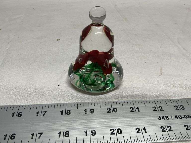 Joe Rice glass bell paperweight - Legacy Auction Company