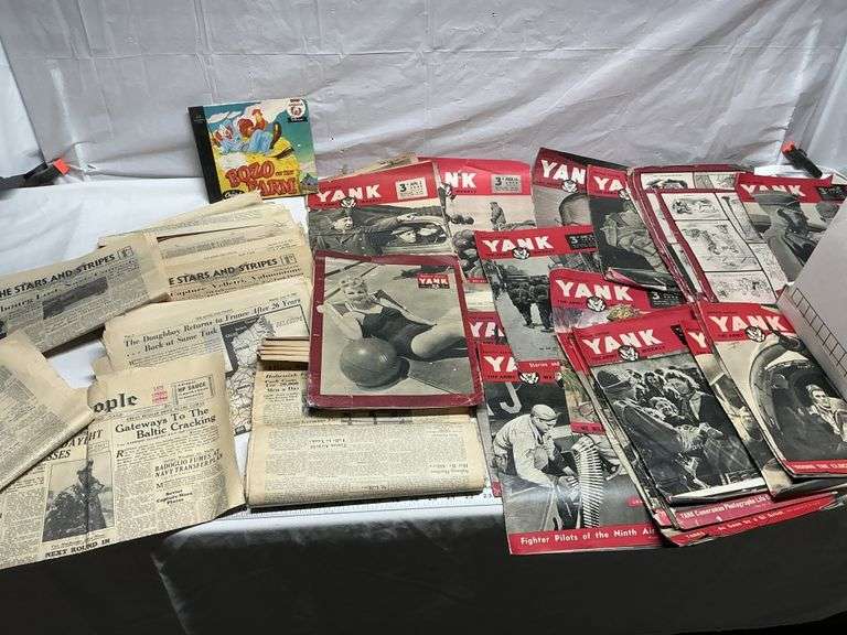 Vintage newspapers, Yank magazines, etc - Legacy Auction Company