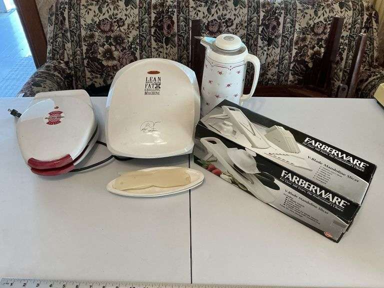 George Foreman, waffle maker, carafe, slicer - Legacy Auction Company