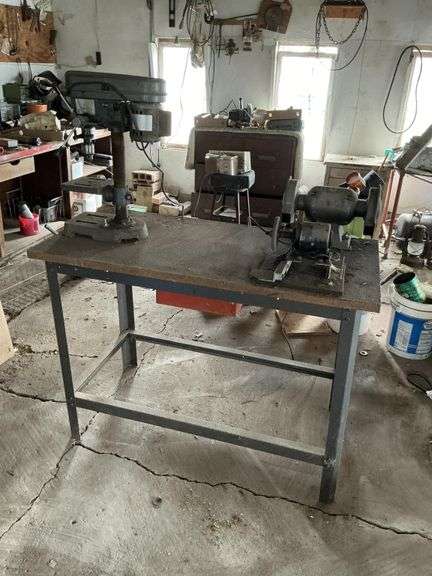 Workbench with power tools attached 48" x 24" x - Legacy Auction Company