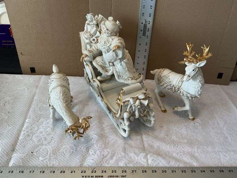 Santa, sleigh and reindeer - Legacy Auction Company