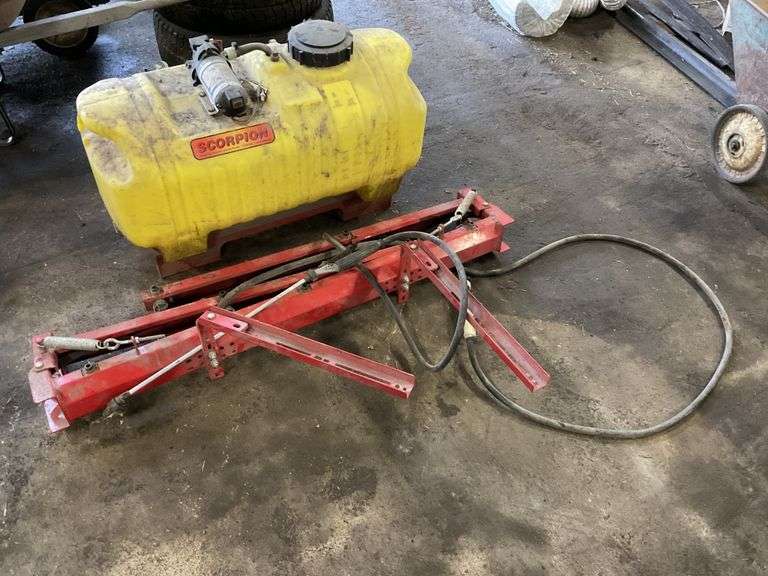 Scorpion 25 gal. Sprayer with pump, 10' boom and - Legacy Auction Company