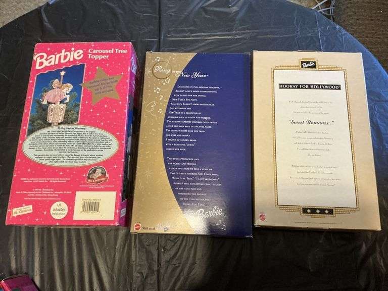 Barbie tree topper, New Year & Hollywood Barbies - Legacy Auction Company