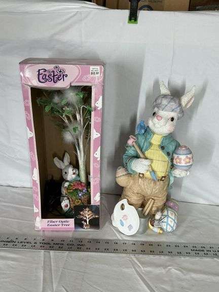 Easter bunny decor/fiber optic tree - Legacy Auction Company