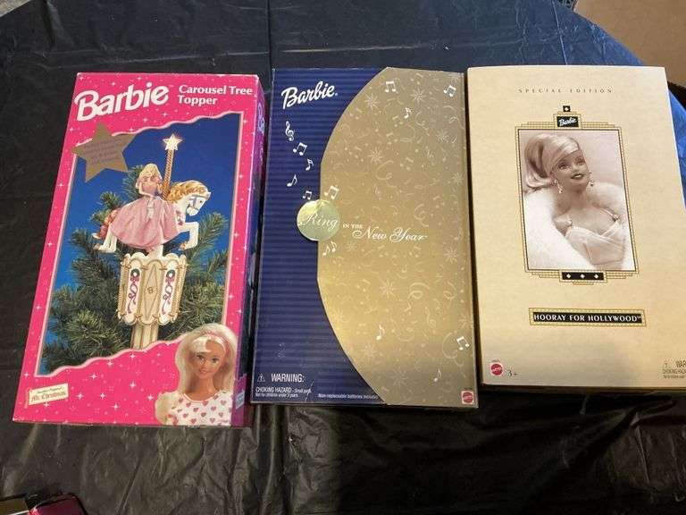 Barbie tree topper, New Year & Hollywood Barbies - Legacy Auction Company