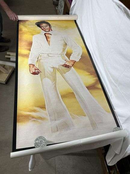 6' x 34" Elvis poster, paperweights do not go! - Legacy Auction Company