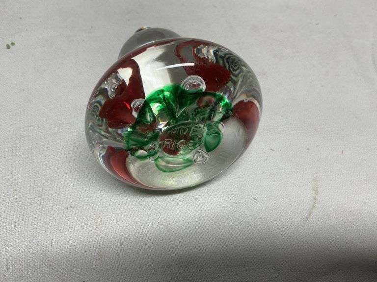 Joe Rice glass bell paperweight - Legacy Auction Company