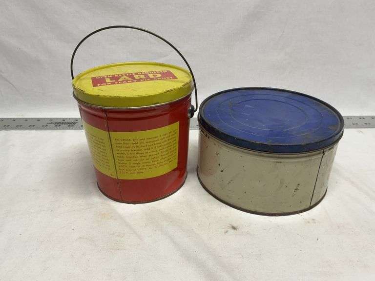 Decker lard and Decker's country sausage tins - Legacy Auction Company