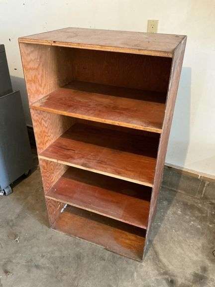 Plywood shelving unit 27" x 19" x 50" - Legacy Auction Company