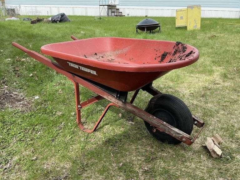 Plastic true temper wheel wheelbarrow, as is. - Legacy Auction Company