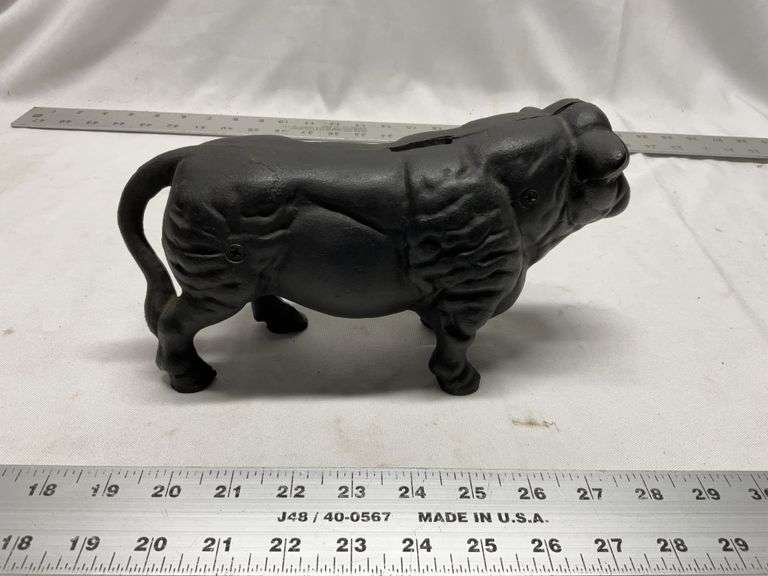 Cast iron bull bank - Legacy Auction Company