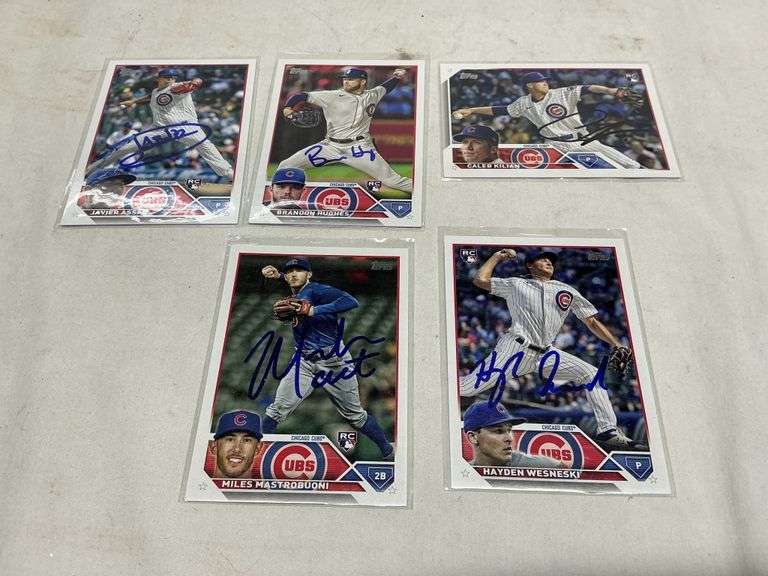 (5) autographed Chicago Cubs cards - Legacy Auction Company