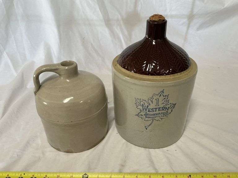 1 gallon Western Stoneware jug and unmarked jug - Legacy Auction Company