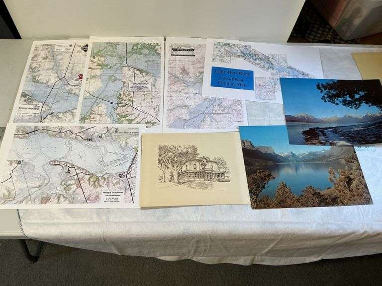 Lake Red Rock maps, Villa Louis print, etc - Legacy Auction Company