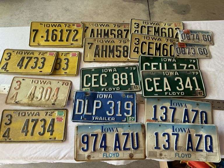 Iowa license plates - Legacy Auction Company
