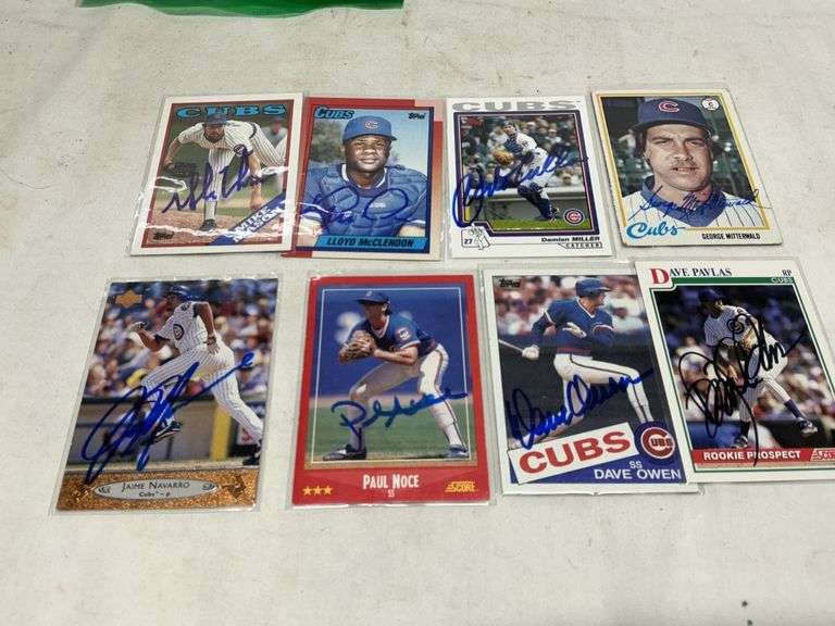 (8) autographed Chicago Cubs cards - Legacy Auction Company