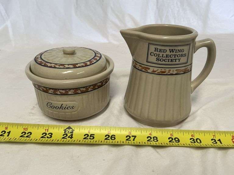 Red Wing Collector pitcher & cookie dish - Legacy Auction Company