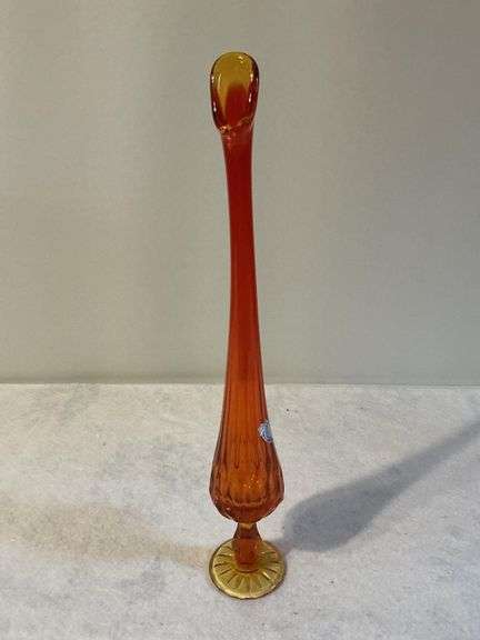 Fenton orange vase - Legacy Auction Company