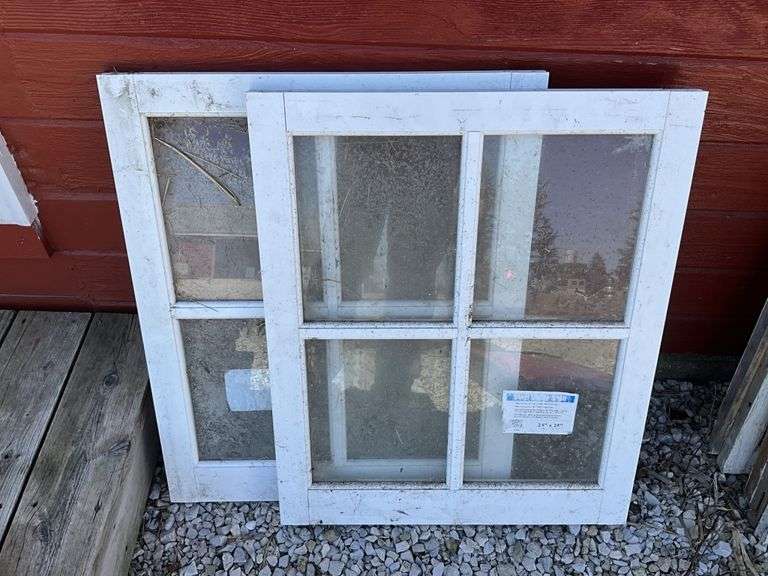 Two vinyl barn windows - Legacy Auction Company