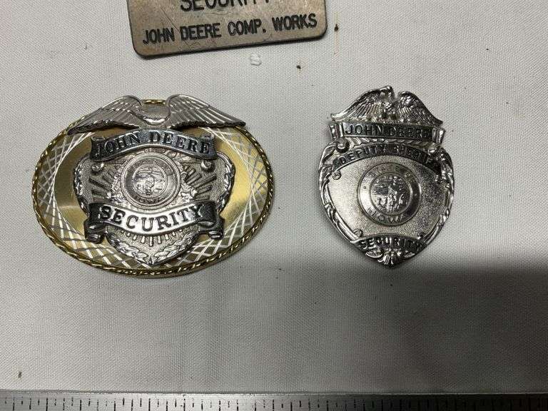 John Deere security belt buckle, badge and name - Legacy Auction Company