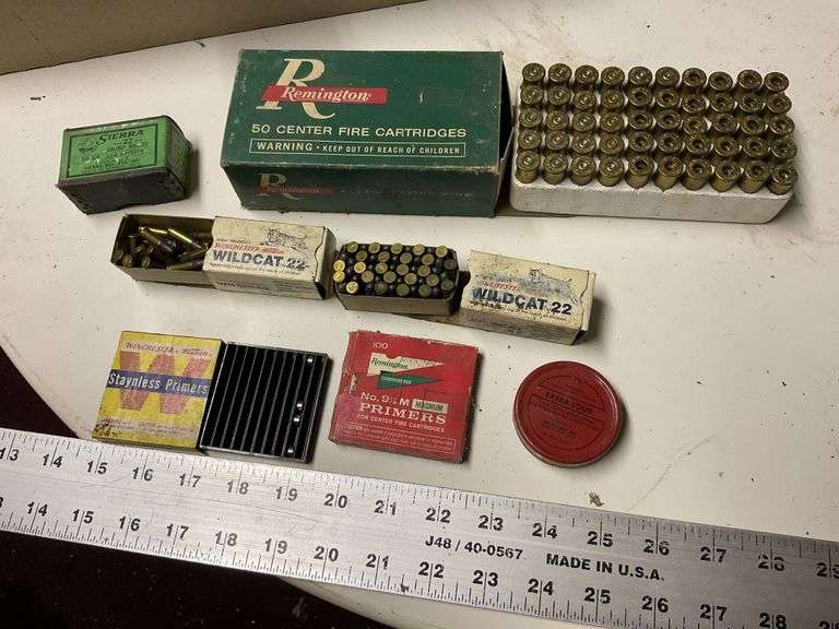 Assorted 22 ammo, bullets, primers and gunpowder - Legacy Auction Company