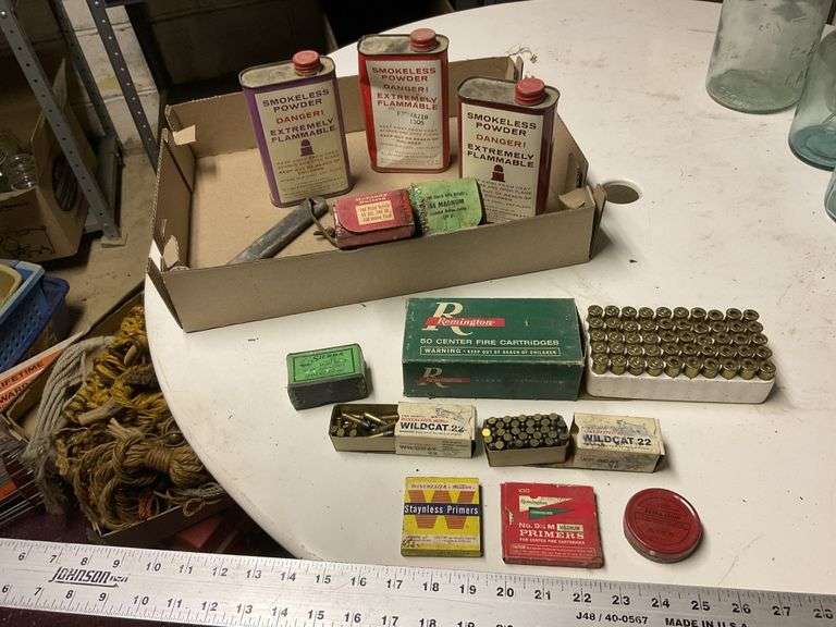 Assorted 22 ammo, bullets, primers and gunpowder - Legacy Auction Company