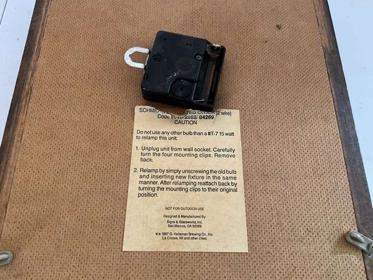 Lighted Schmidt beer clock. Light works and clock - Legacy Auction Company