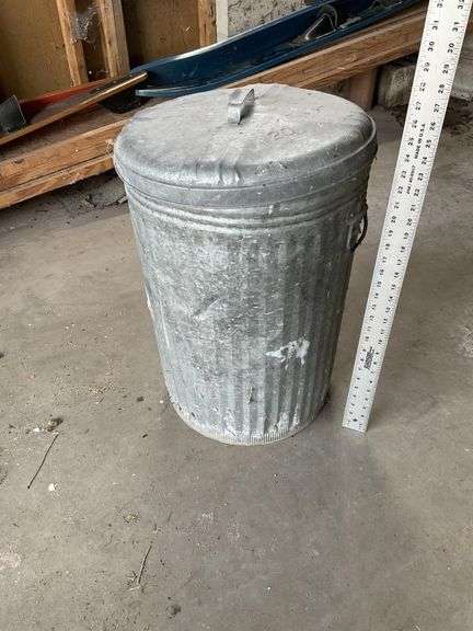 Vintage galvanized garbage can - Legacy Auction Company