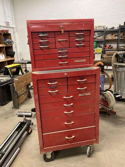 Waterloo Industries toolbox on casters with keys - Legacy Auction Company