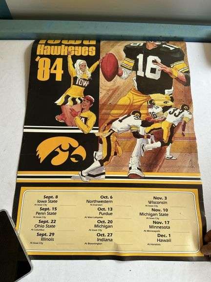 ‘84 & ‘85 Iowa Hawkeyes posters - Legacy Auction Company
