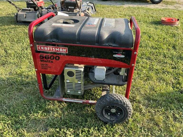 Craftsman 5600 watt generator, used once - Legacy Auction Company
