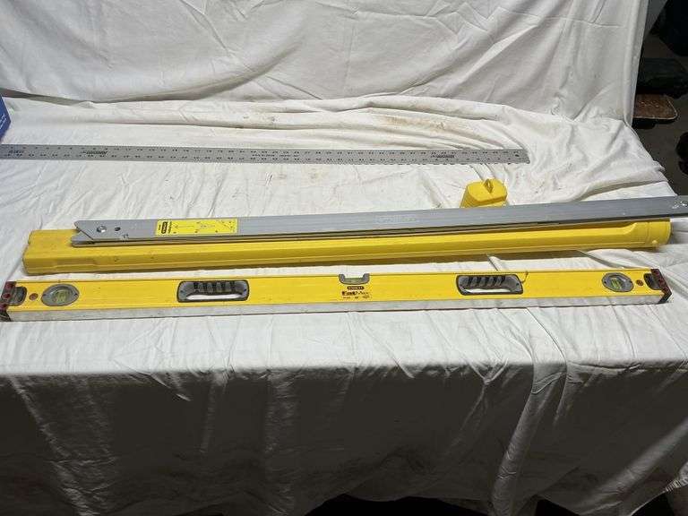 Stanley 48" level and folding square - Legacy Auction Company