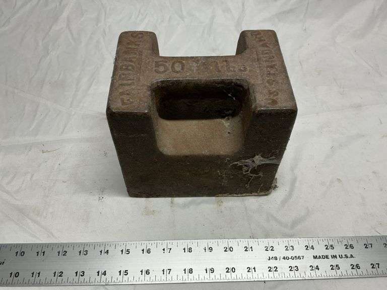 Primitive Fairbanks 50 pound weight - Legacy Auction Company
