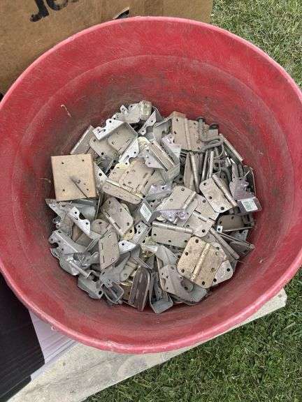 Bucket of hinges - Legacy Auction Company