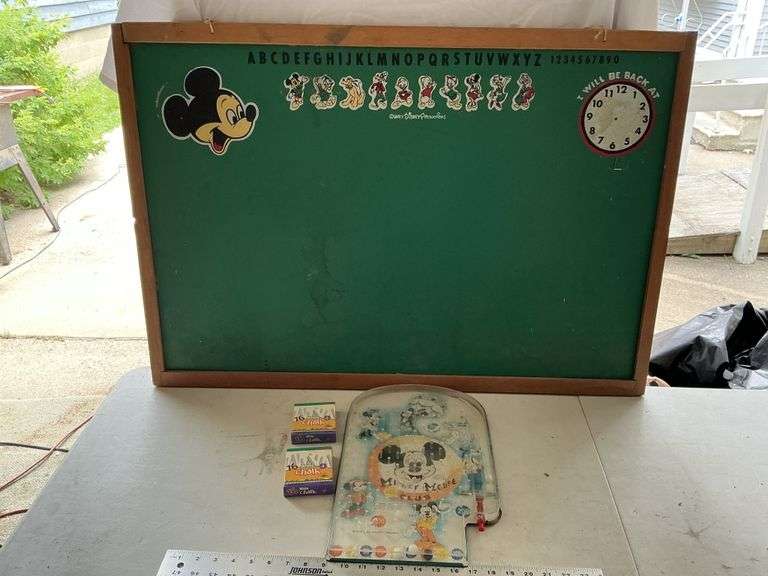 Vintage Mickey Mouse chalkboard and pinball game - Legacy Auction Company