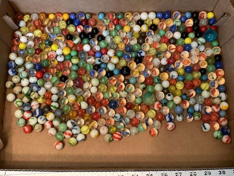 1- box of vintage marbles - Legacy Auction Company