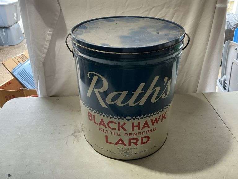 Rath 50 pound lard bucket - Legacy Auction Company