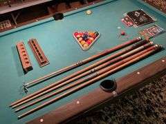 Fredericks- Willy pool table with balls, cues and - Legacy Auction Company