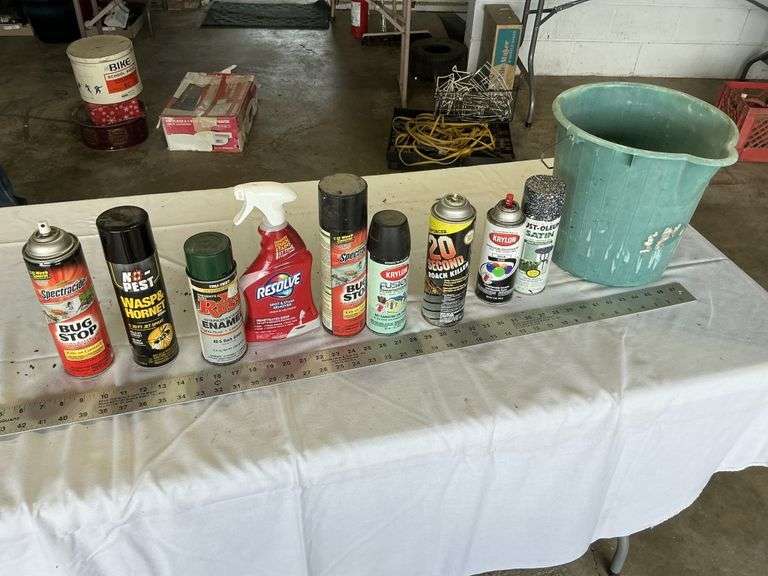 Partial containers of Insect killer/paint - Legacy Auction Company