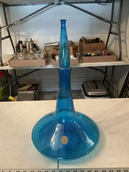 Vintage aqua Indiana glass vase - Legacy Auction Company