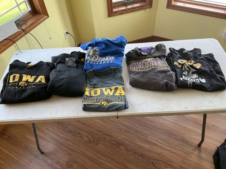 Iowa, UNI, Drake sweatshirts, T-shirts, etc. - Legacy Auction Company