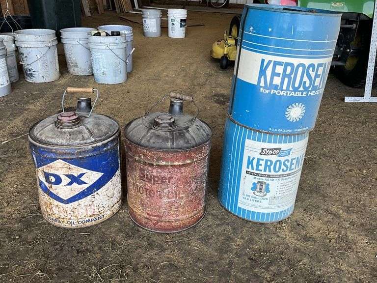 DX and kerosene cans, etc. - Legacy Auction Company