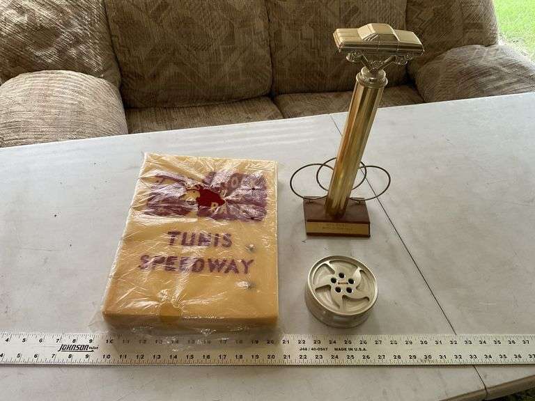 Vintage Tunis Speedway advertising, trophy and - Legacy Auction Company