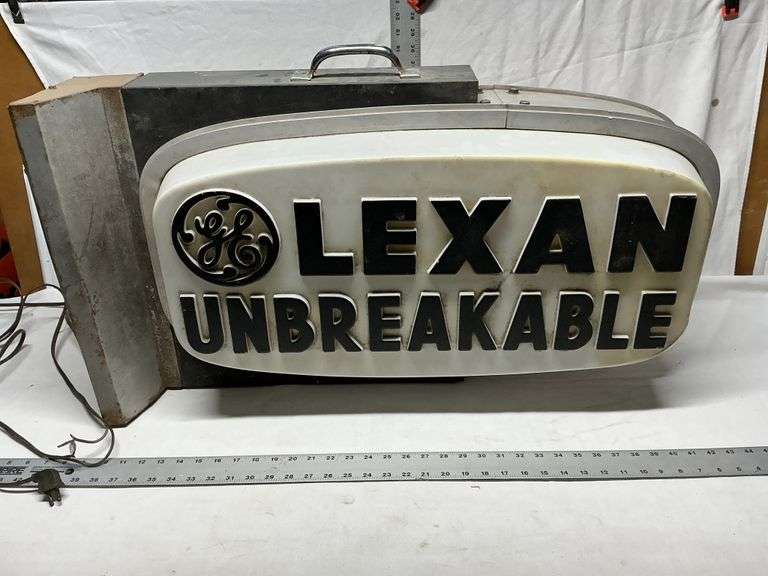 GE Lexan lighted sign-cord needs repair WORKS! - Legacy Auction Company