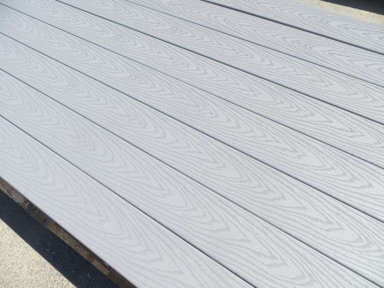 Pebble Grey Composite Decking 5/4" x 6" x 16' - Lambrecht Auction, Inc.